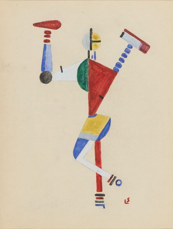 Anonimo : Mecano man - Tempera su carta - Asta Asta di Arte Moderna e ...